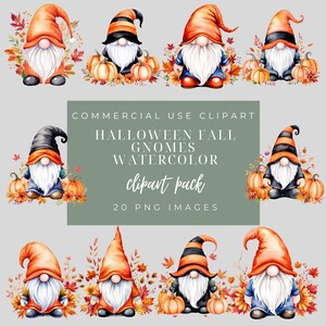 Halloween Gnome Fall Autumn Clip Art Bundle, Transparent PNG ...