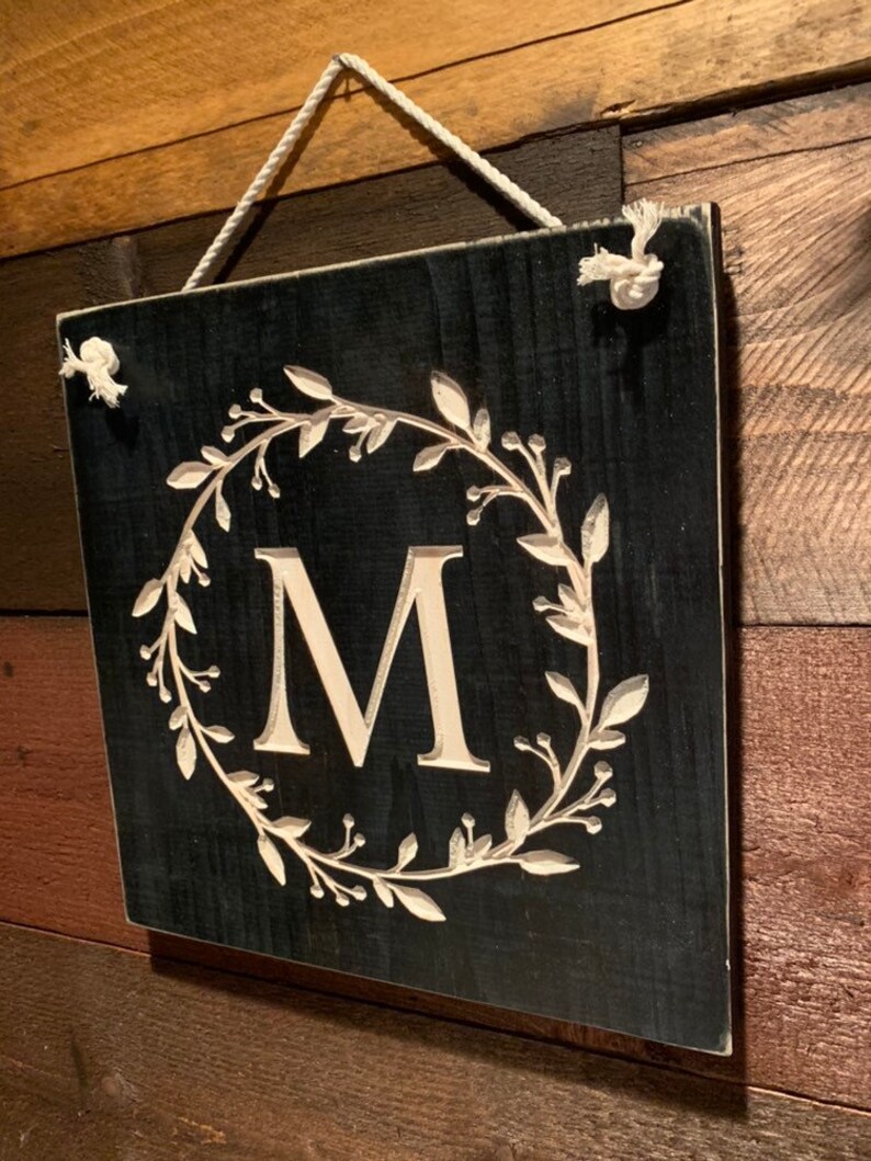 Monogram Family Sign Farmhouse Sign Wedding Gift Rustic | Etsy