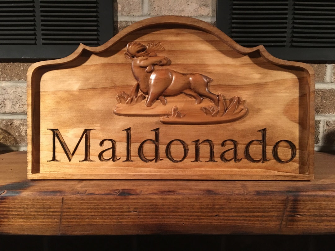 Moose Sign, Cottage Sign, Personalized Sign, Camping Sign, Camper Sign ...