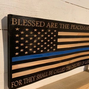 Peacemaker Police Officer Gifts Police Sign Rustic Thin Blue Line ...