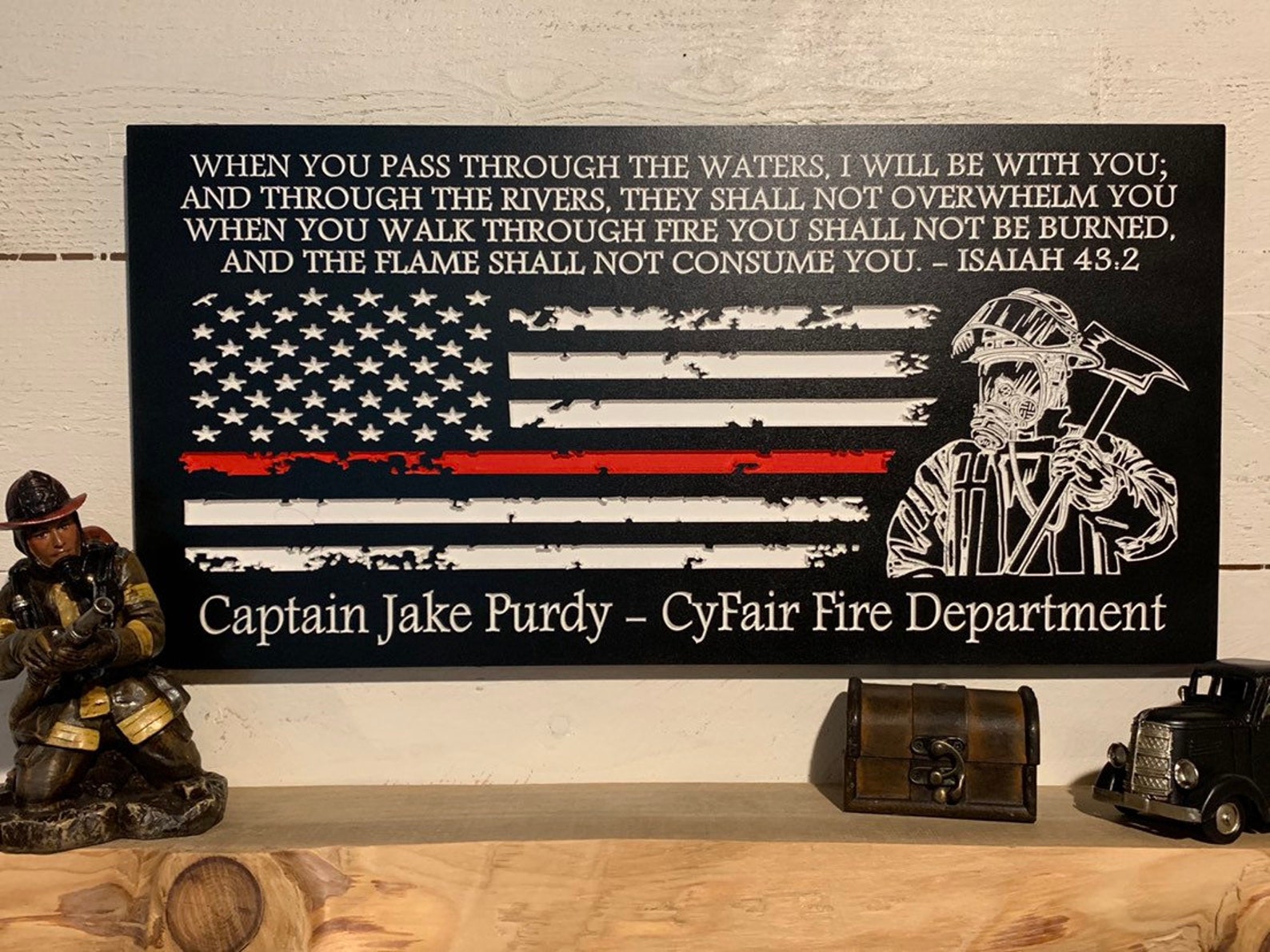 Personalized Firefighter Gift for Him With Firemans Image | Etsy