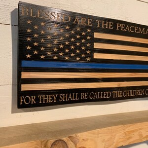 Peacemaker Police Officer Gifts Police Sign Rustic Thin Blue Line ...