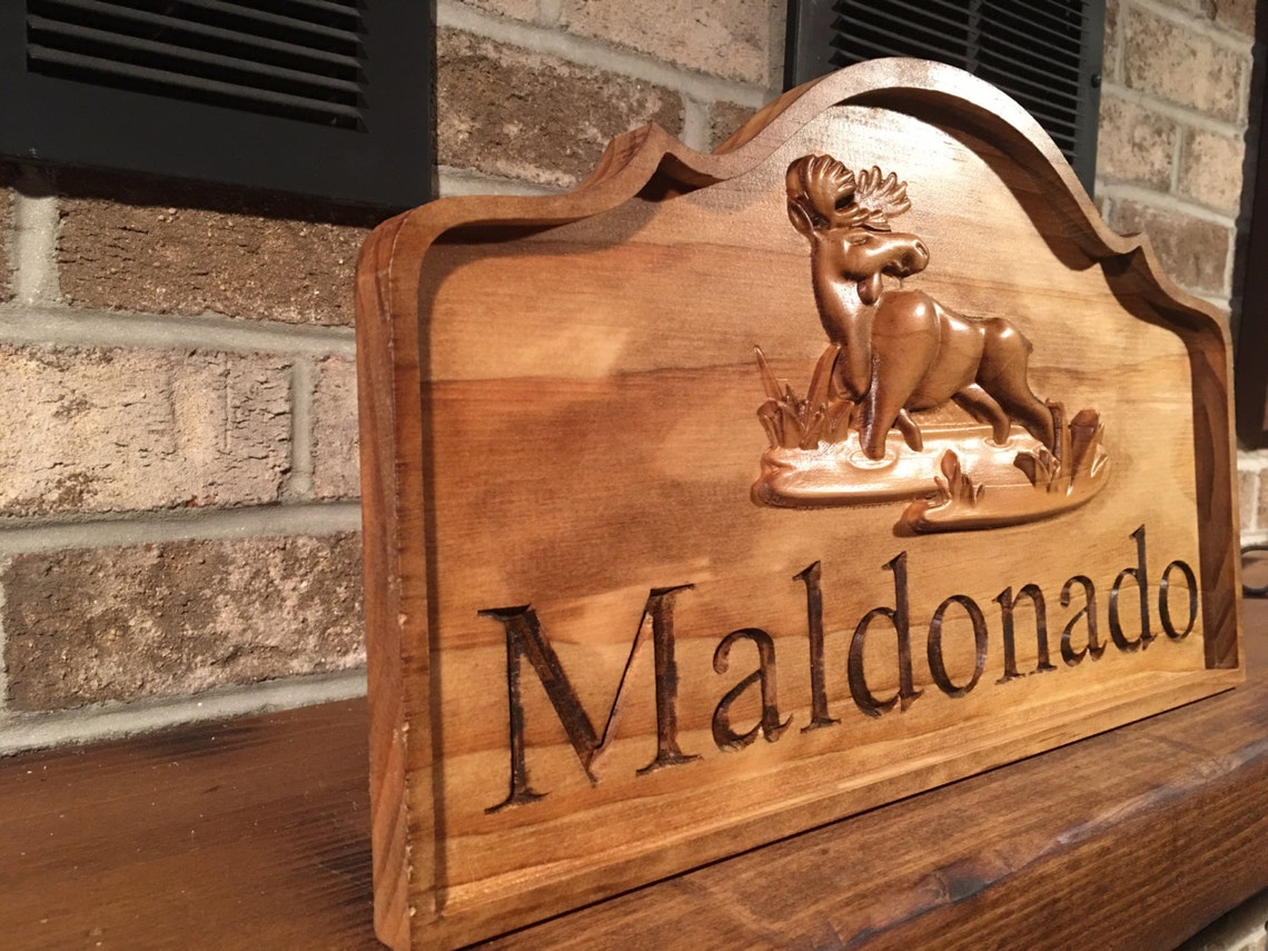 Moose Sign Cottage Sign Personalized Sign Camping Sign | Etsy