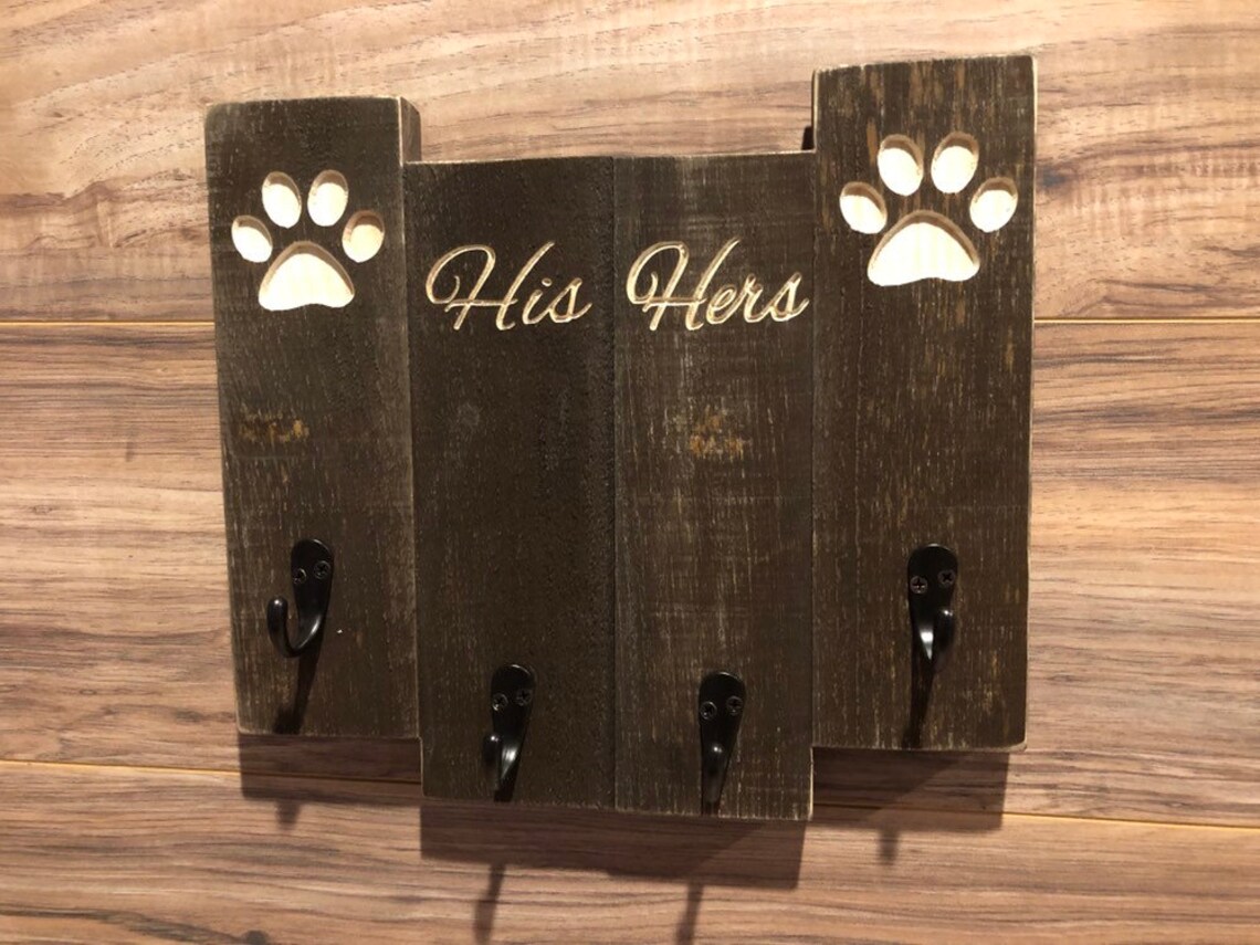 His Hers Dog Key Holder Gift for Her Anniversary Housewarming | Etsy
