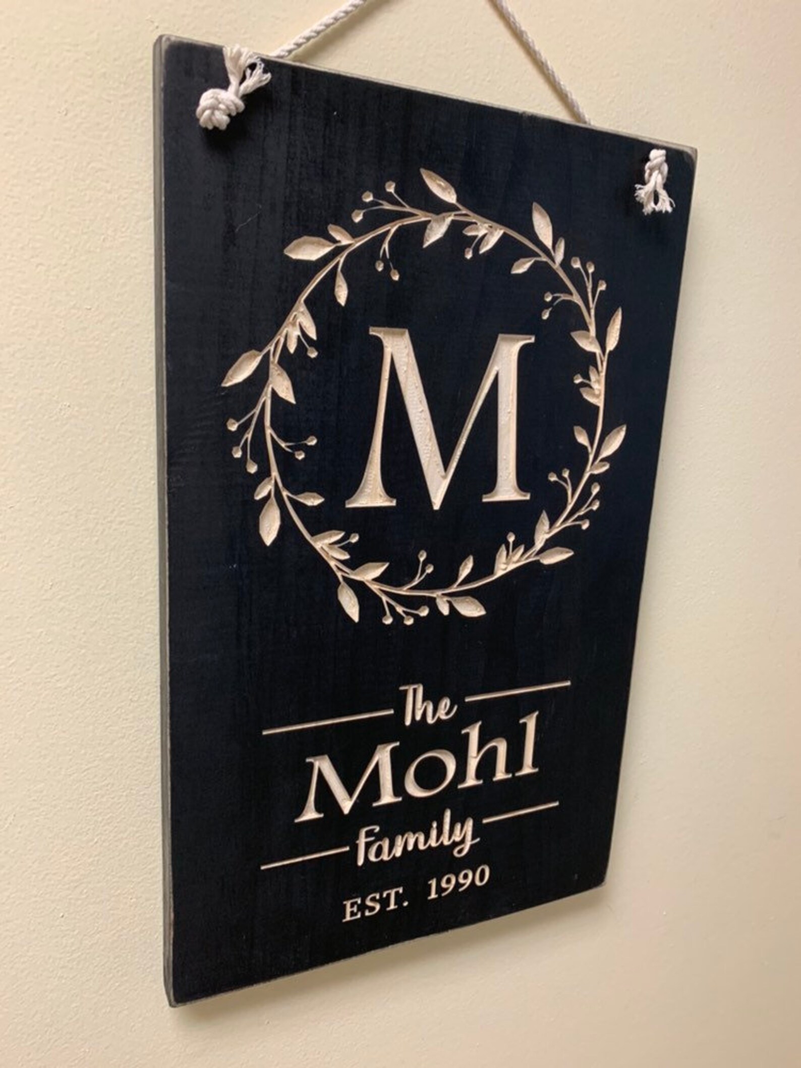 Monogram Family Sign Farmhouse Sign Wedding Gift Rustic | Etsy