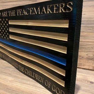 Peacemaker Police Officer Gifts Police Sign Rustic Thin Blue Line ...