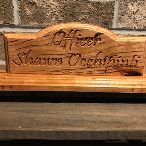 Personalized Cherry Wood Desk Name Plate: Office Decor - Etsy