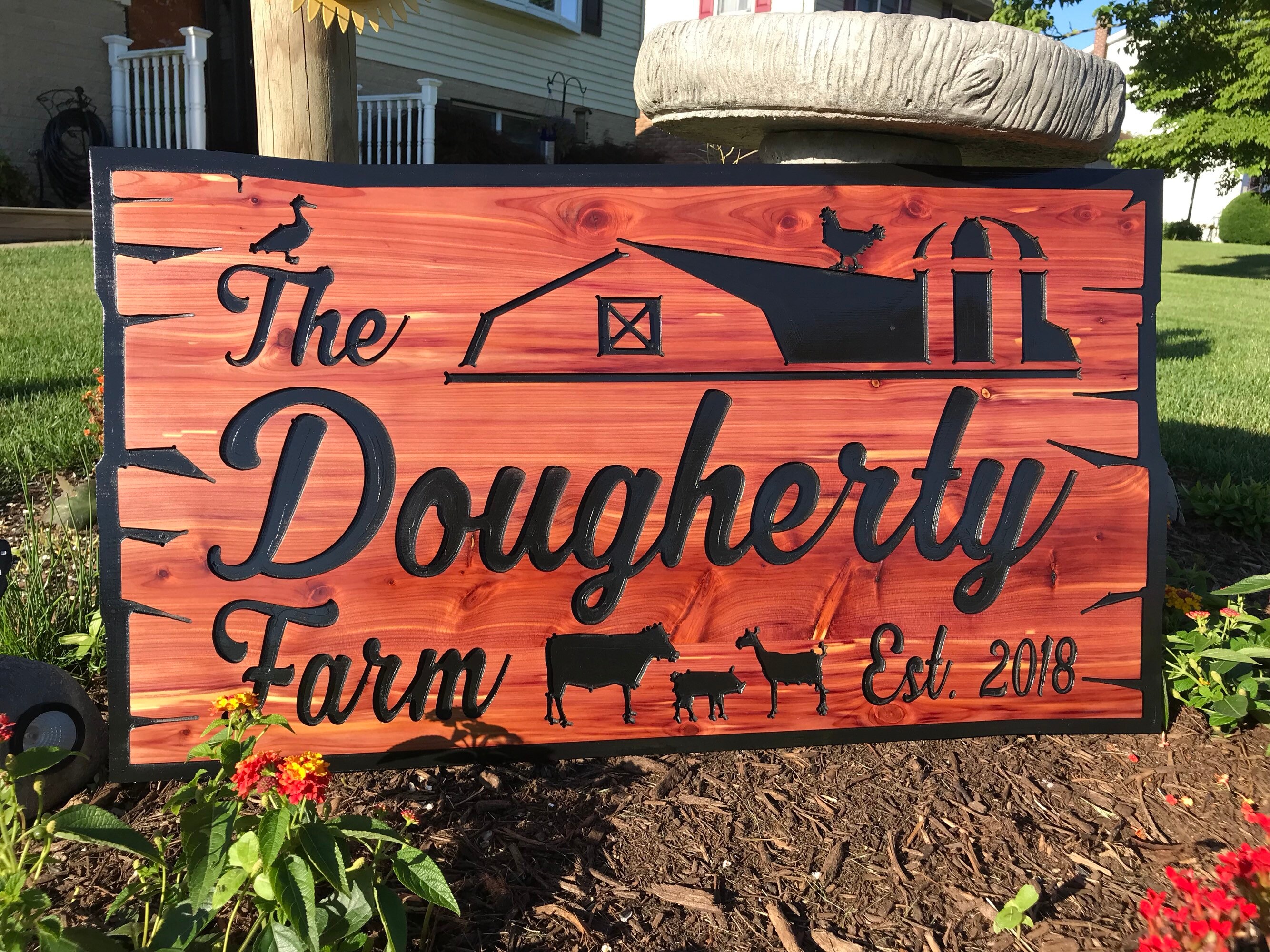 Personalized Custom Farm Sign Farmhouse Established Address | Etsy