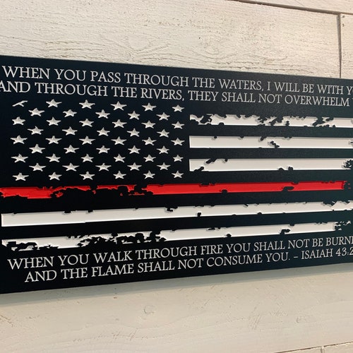 Firefighter Prayer Flag Fire Flag Thin Red Line Fireman - Etsy