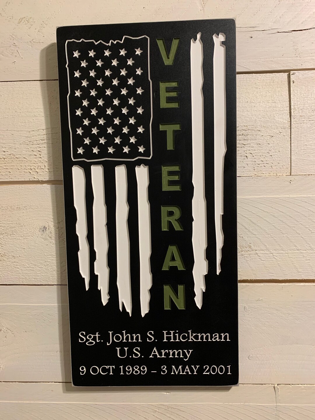Personalized Veteran Gift for Him or Her With Rustic Flag, Distressed ...