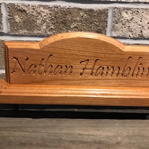 Personalized Cherry Wood Desk Name Plate: Office Decor - Etsy