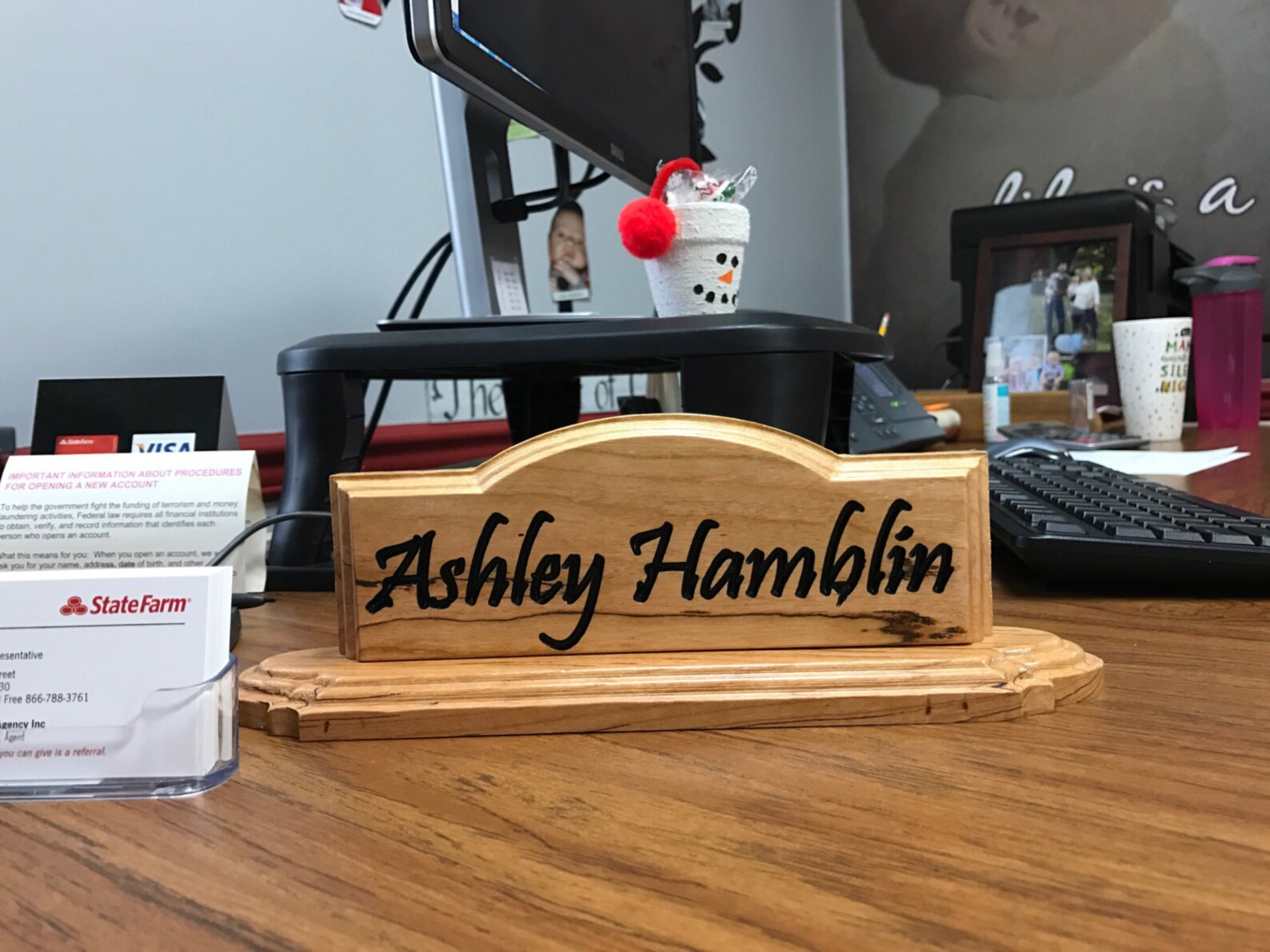 Personalized Cherry Wood Desk Name Plate: Office Decor - Etsy