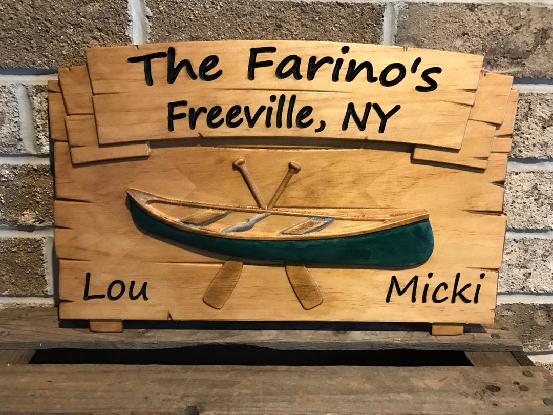 Personalized Canoe Wooden Cabin Sign: Family Lake House Decor - Etsy