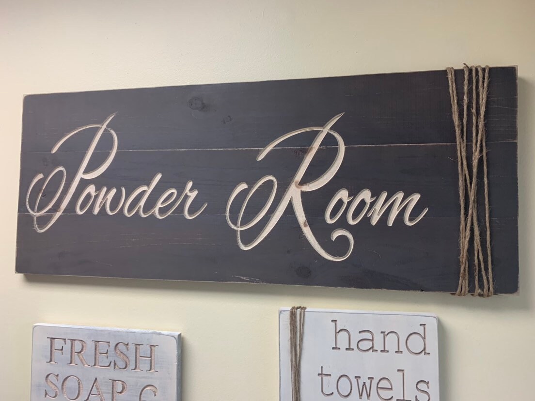 Powder Room Sign With Fresh Soap and Water Bathroom Decor | Etsy