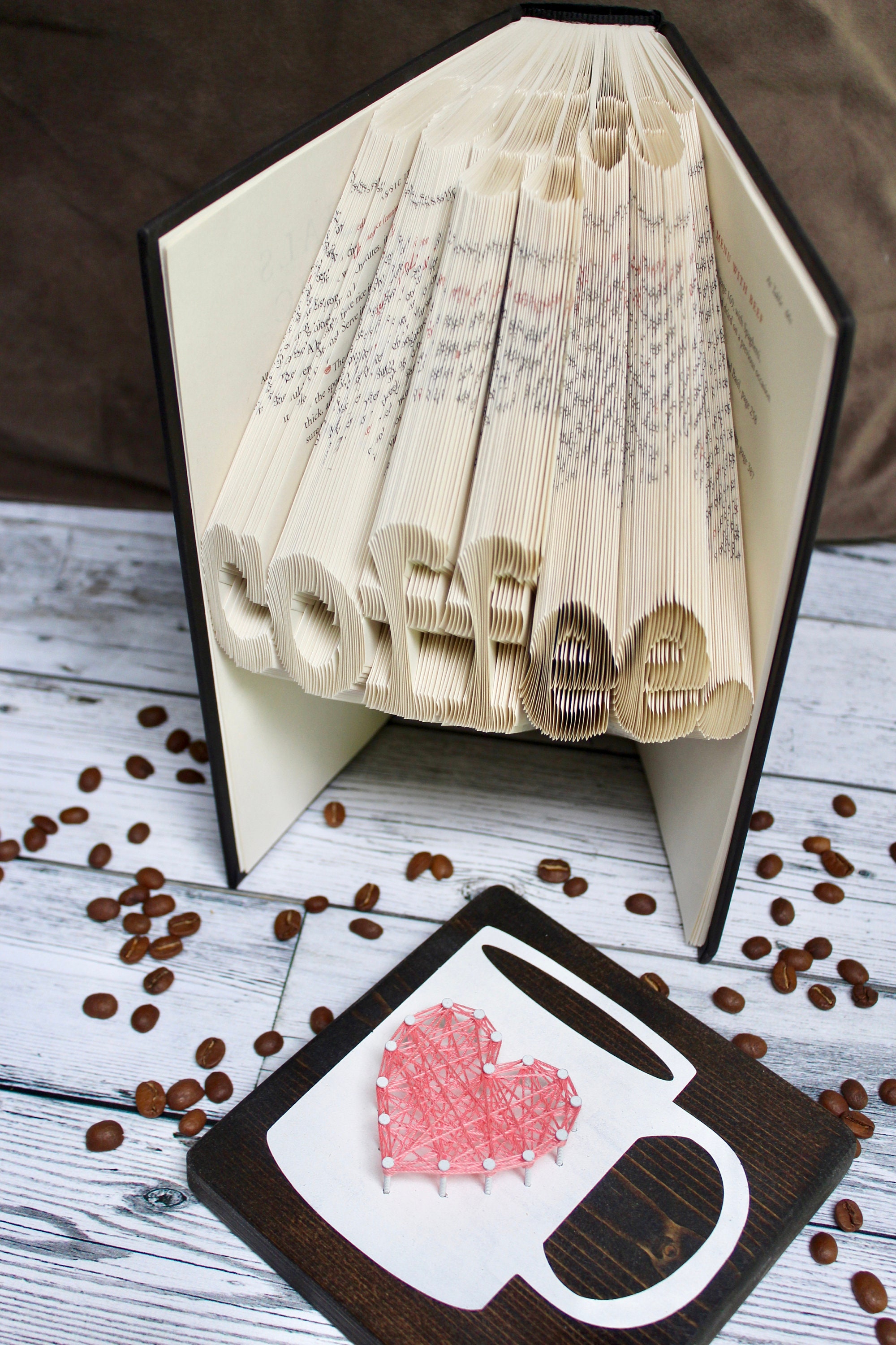 Coffee Folded Book Folded Book Art Gift for Coffee Lover | Etsy