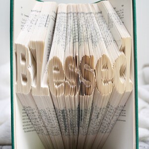 Blessed Folded Book, Book Folding, Housewarming Gift, Girlfriend Gift ...