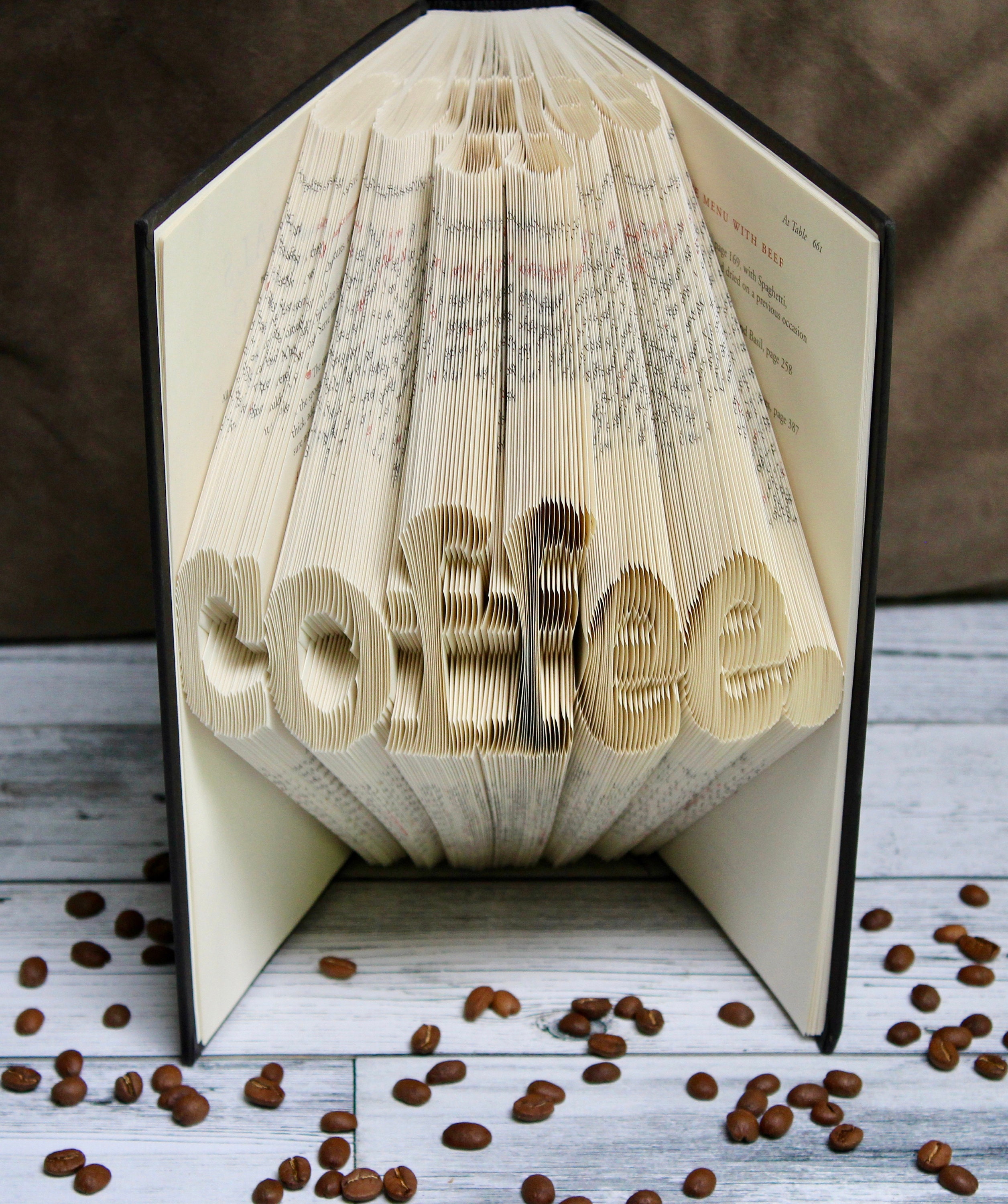 Coffee Folded Book Folded Book Art Gift for Coffee Lover | Etsy