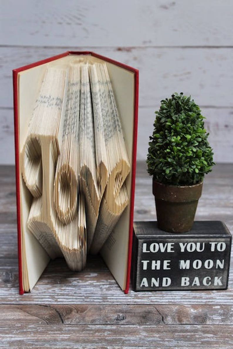 Love Book Art Love Book Folded Book Art Book Art Wedding - Etsy