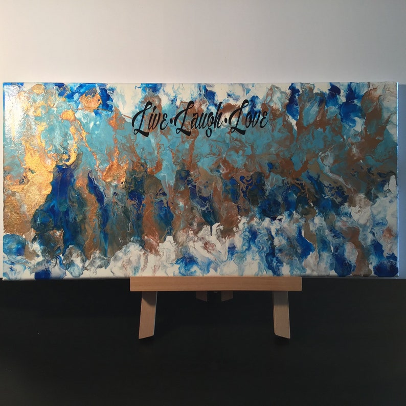 Original Art Canvas 20x10 Live Laugh Love Hand Painted Original - Etsy