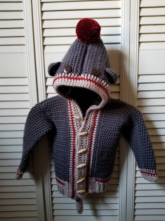 Sock Monkey Sweater Made to Order | Etsy