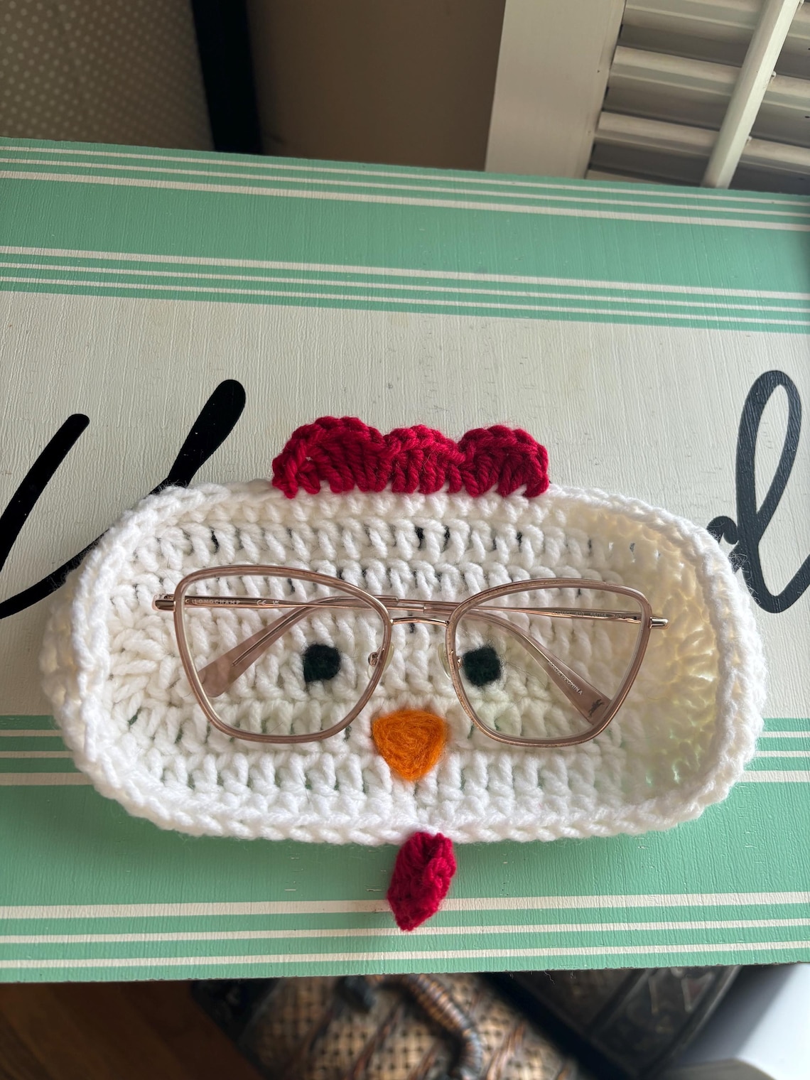 Eyeglass Holder Chicken Crochet Glasses Caddy - Etsy