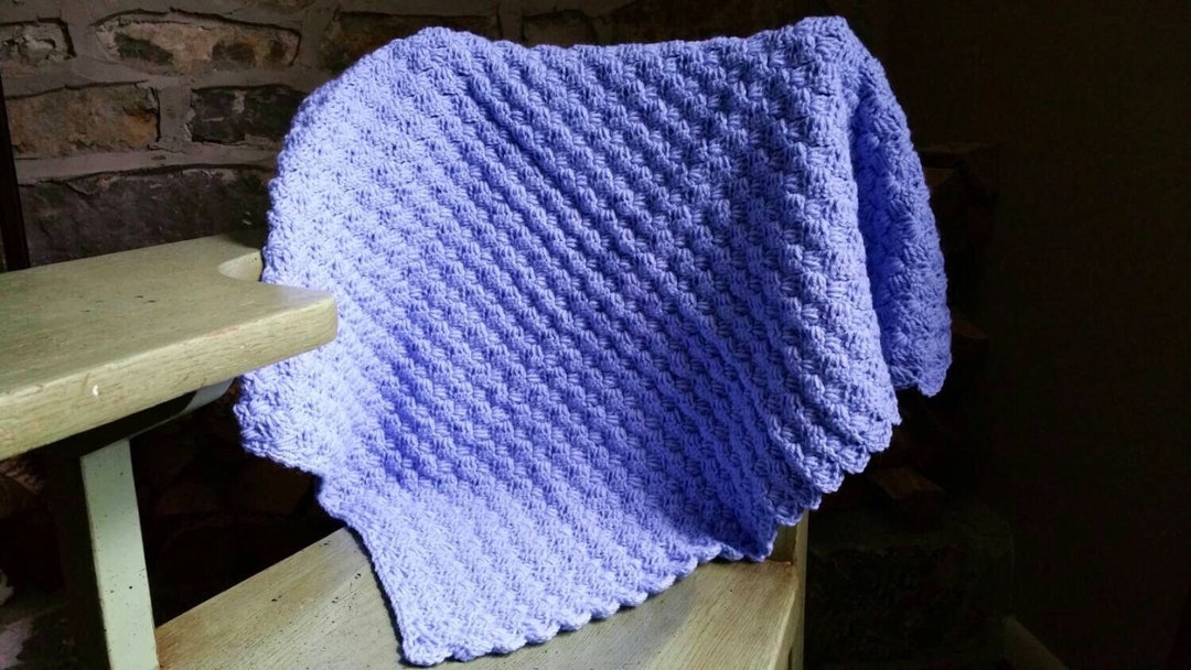 Baby afghan in Periwinkle-Ready to ship or can be custom made in a ...