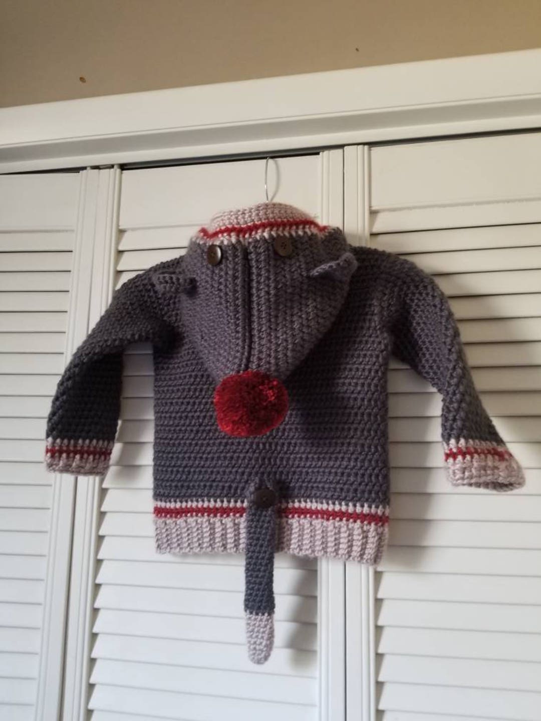 Sock Monkey Sweater - in Child Size Made to Order - Etsy