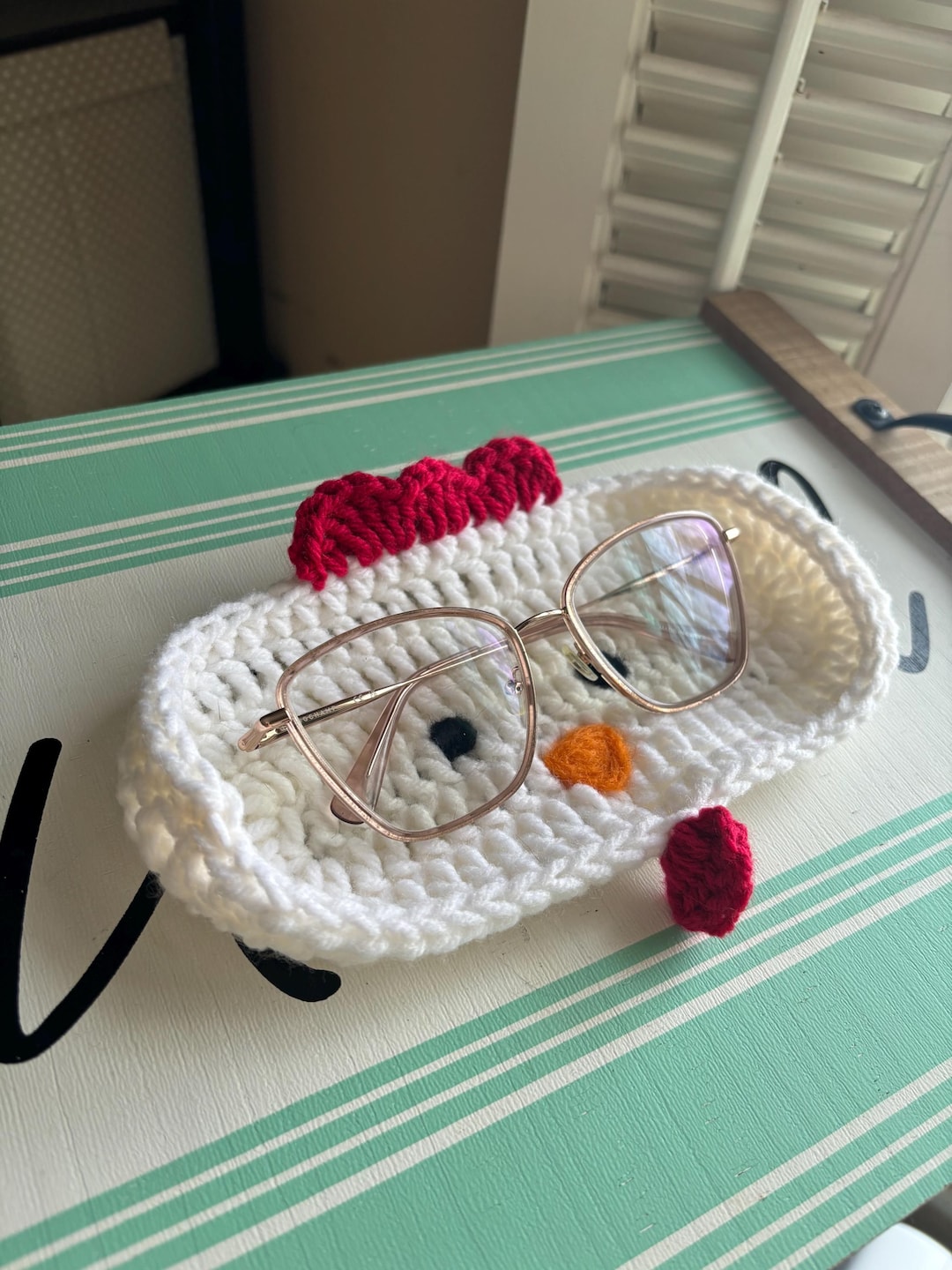 Eyeglass Holder Chicken Crochet Glasses Caddy - Etsy