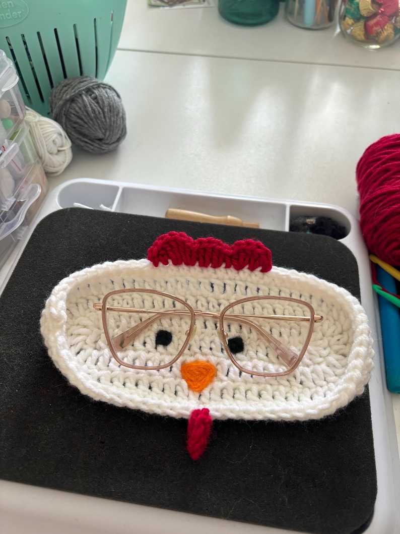Eyeglass Holder Chicken Crochet Glasses Caddy - Etsy