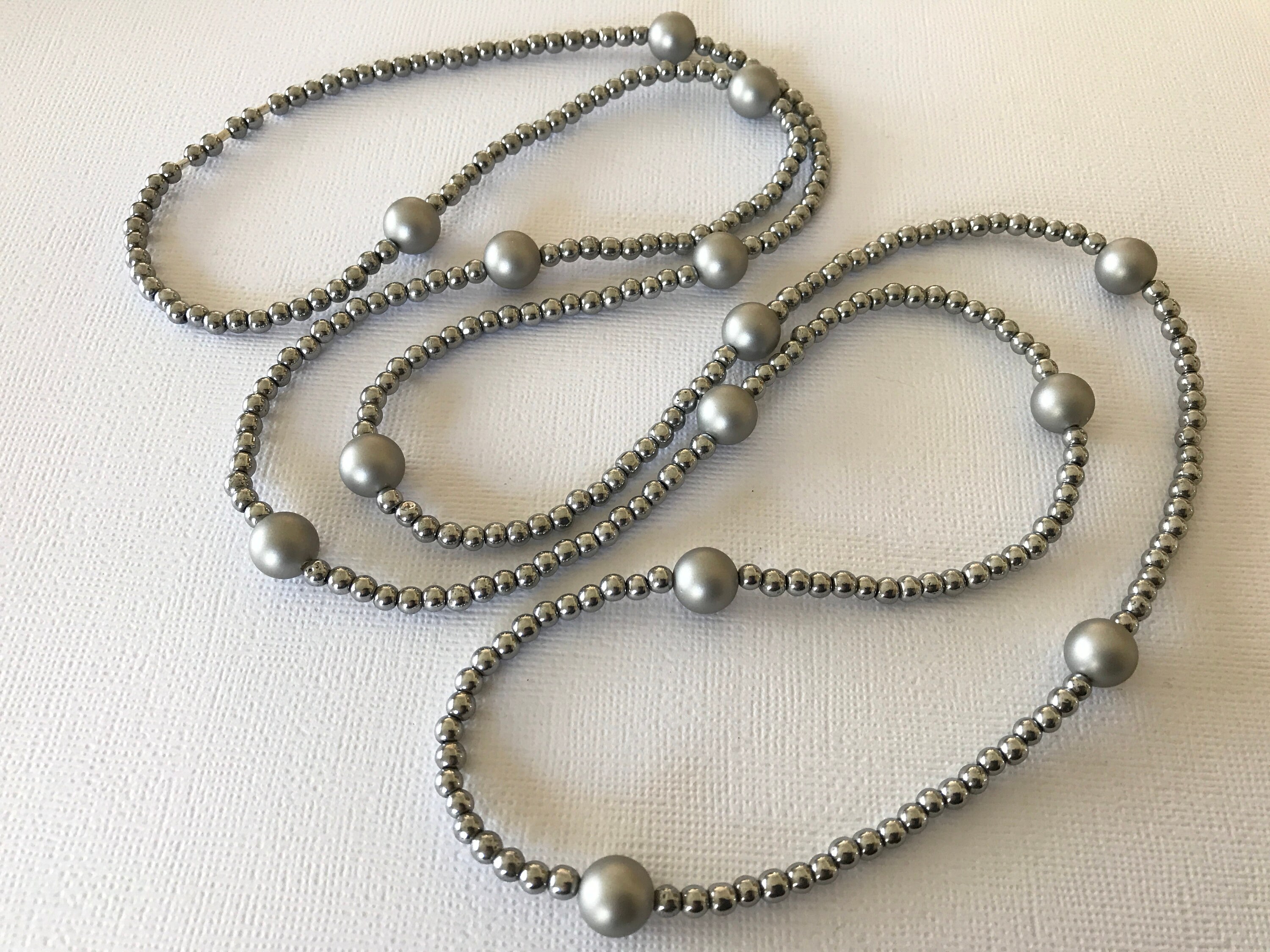 Long Opera Length Necklace Gray Shell-based Pearl and Silver - Etsy