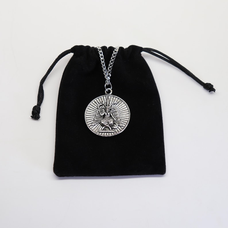 Satanic Baphomet Medallion and Brimstone Cross of Satan on Reverse Side ...