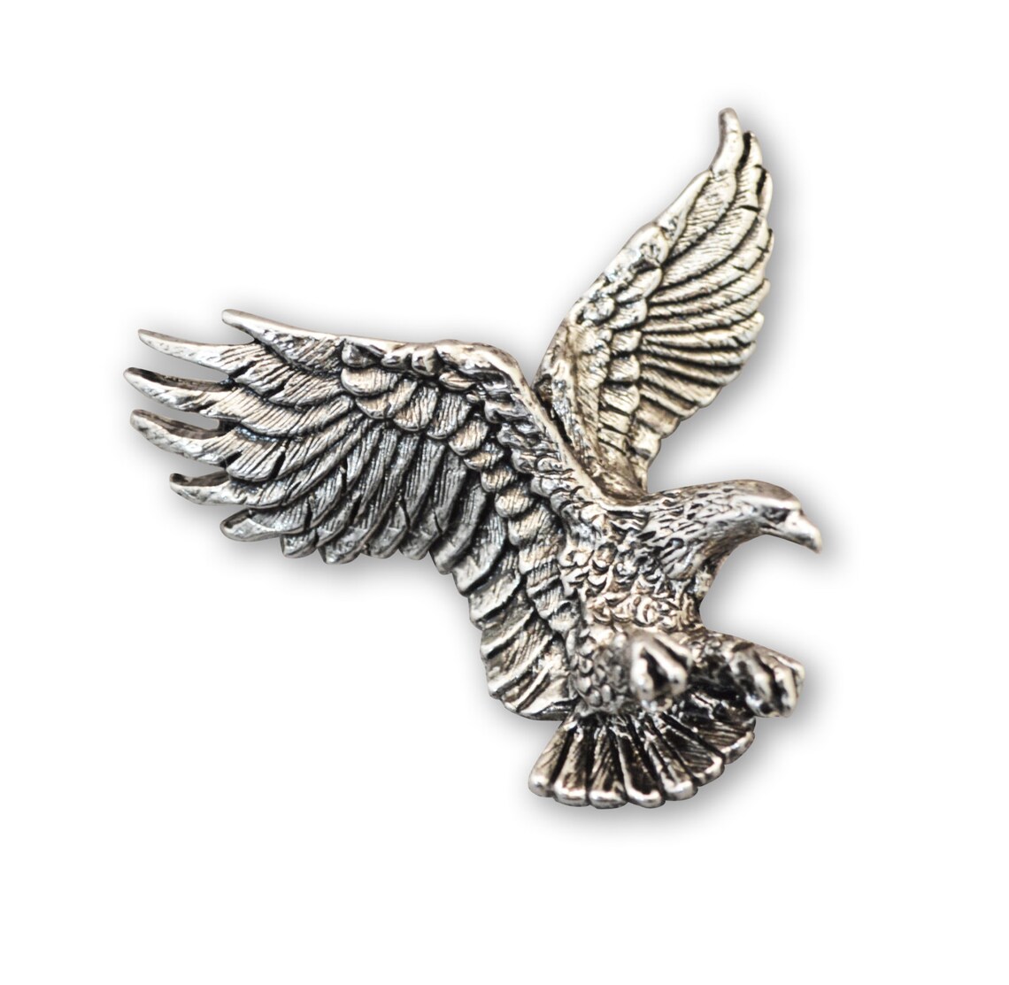 Patriotic American Eagle in Flight Jacket or Hat Pin Antique Silver ...