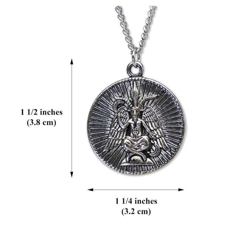 Satanic Baphomet Medallion and Brimstone Cross of Satan on Reverse Side ...