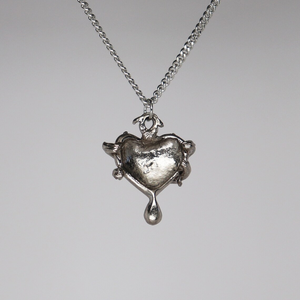 Bleeding Heart Wrapped in Thorns With Red Swarovski Crystal - Etsy