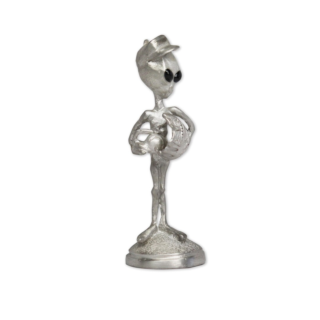 Baseball UFO Alien at the Pitcher's Mound Pewter Statue S-005 - Etsy