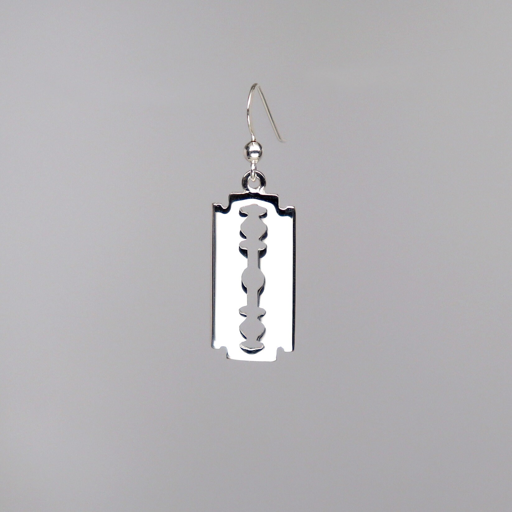 925 Sterling Silver Gothic Razor Blade Dangle Earrings SS984 | Etsy