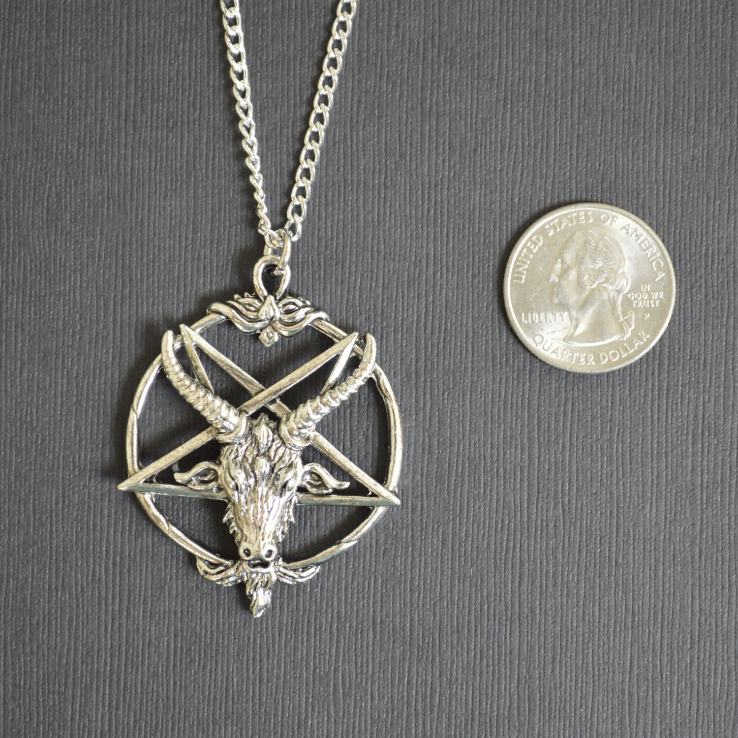 Gothic Baphomet Inverted Pentacle Silver Finish Pendant - Etsy