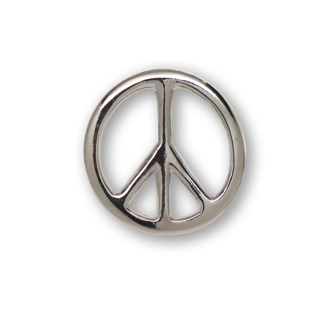 Peace Sign Hippie Jacket or Hat Pin Polished Silver Finish Pewter P-73 ...