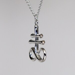 Leviathan Satanic Cross Alchemic Symbol Brimstone Silver Finish Pewter ...