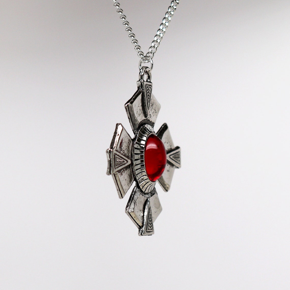 Medallion Cross Medieval Renaissance Pewter Pendant Necklace - Etsy