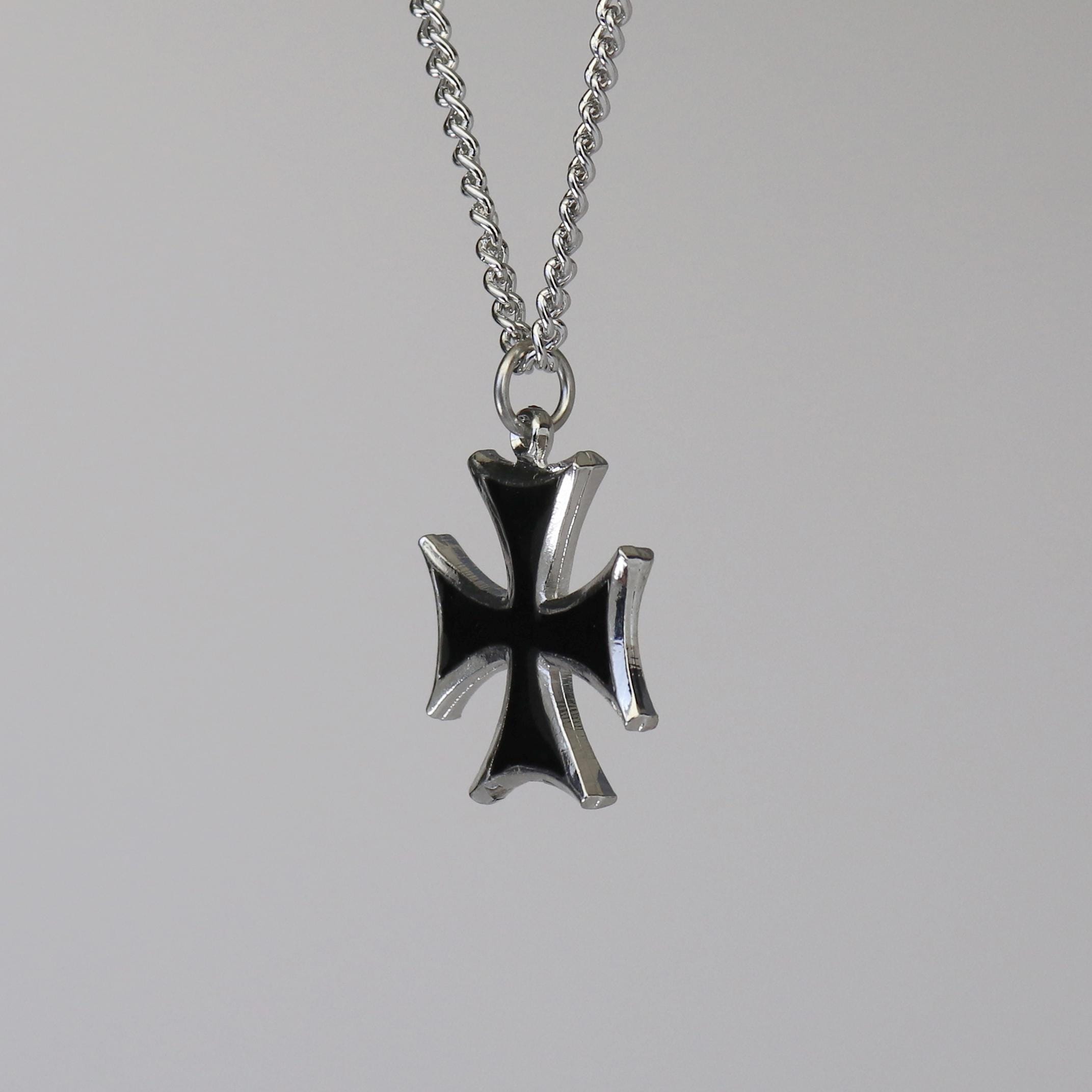 Maltese Cross Knights of Malta Templar Cross Black Enamel Silver Finish ...