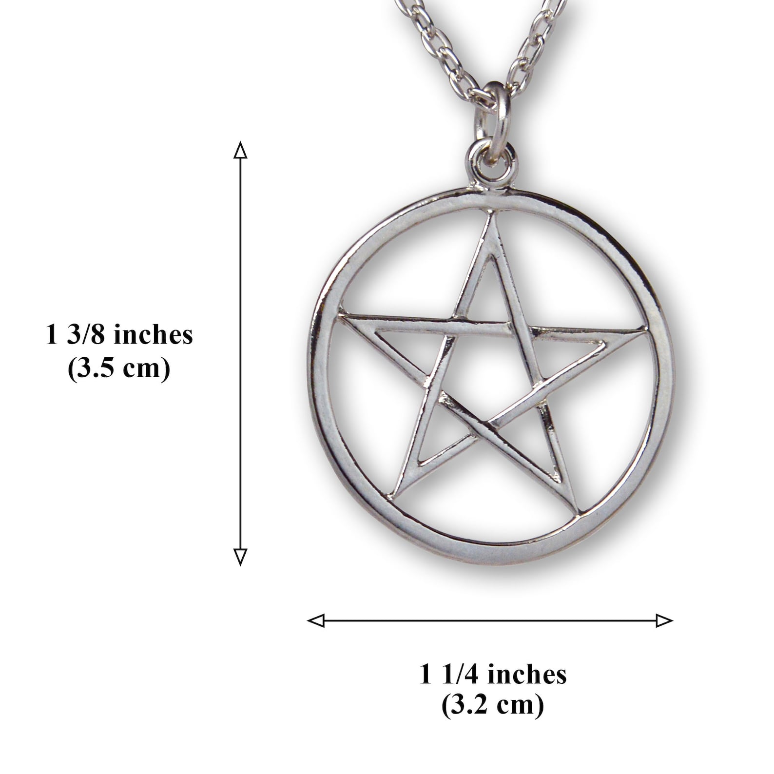 Pentacle Pentagram Polished Silver Medieval Renaissance Pendant ...