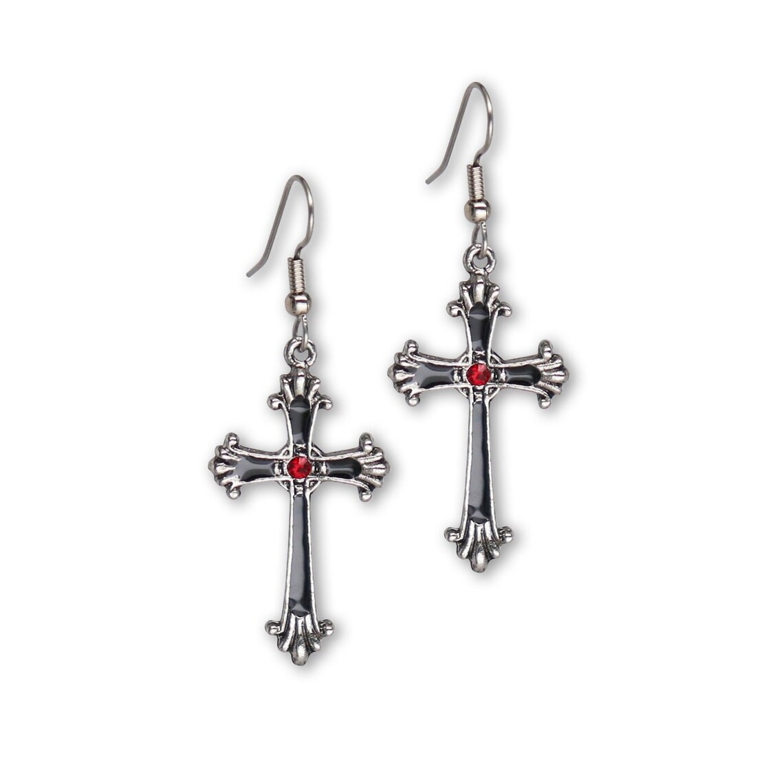 Gothic Victorian Cross With Red Crystals Medieval Renaissance - Etsy