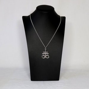 Leviathan Satanic Cross Alchemic Symbol Brimstone Silver Finish Pewter ...