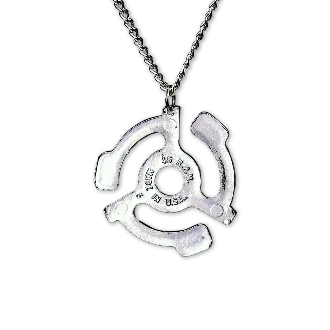 45 RPM Record Adapter Silver Finish Pewter Pendant Necklace NK-696 - Etsy