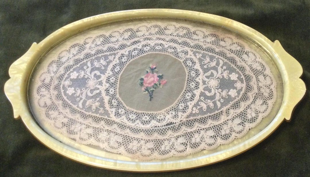 Normandy Lace in Celluloid Dresser Tray - Etsy