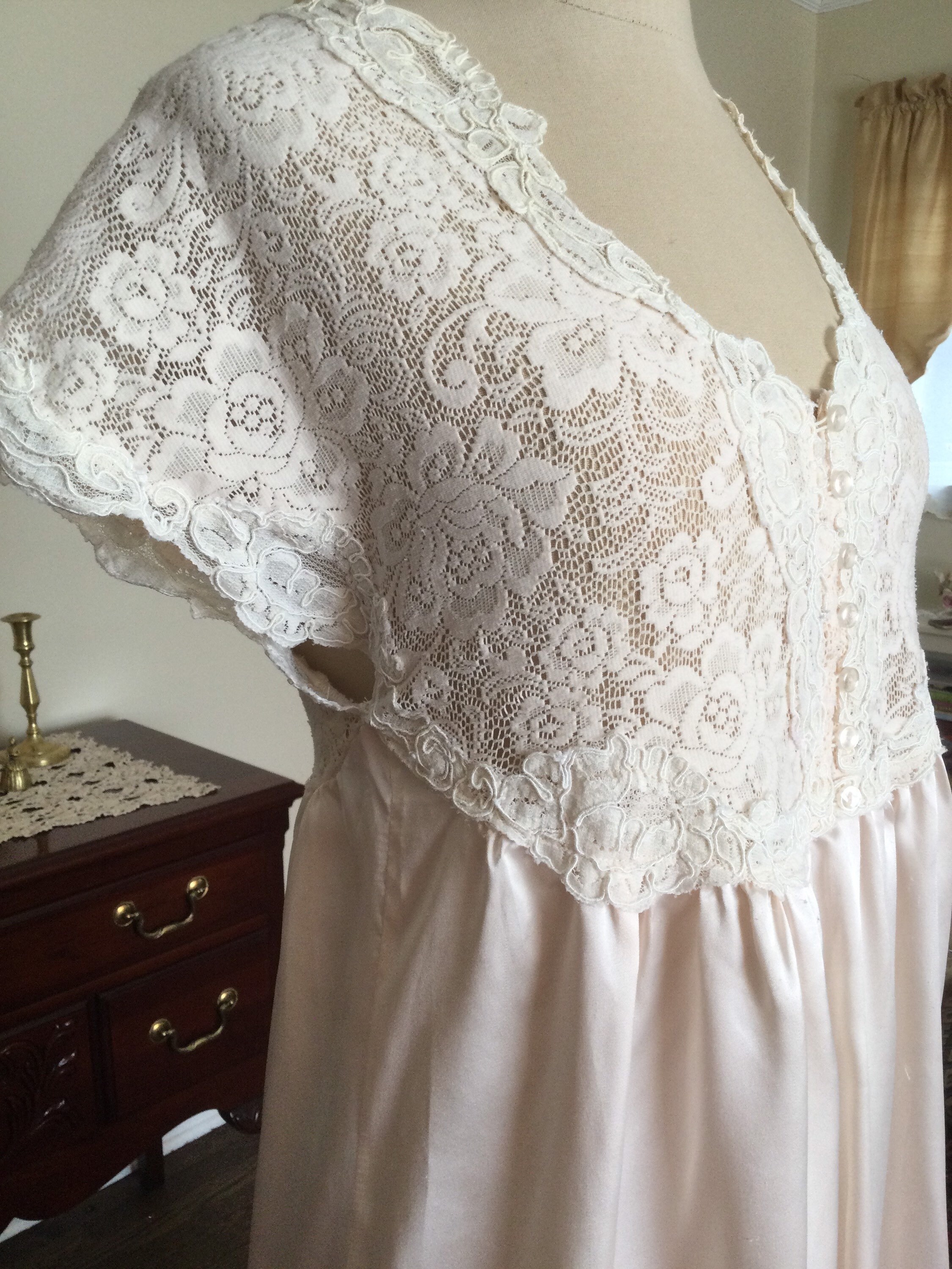 Seventies Satin and Lace is It Ivory, or is It Pink It Depends on the ...