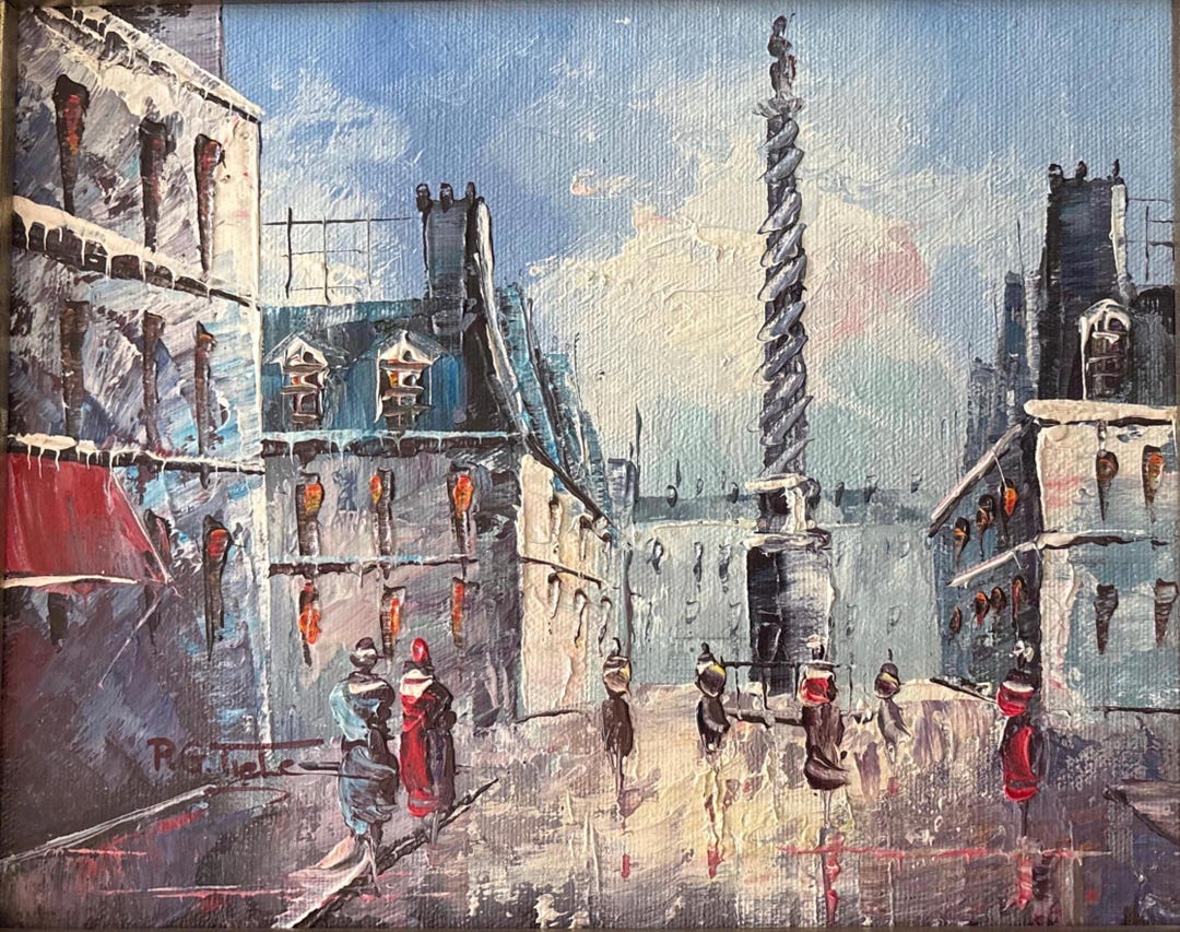 P.G. Tiele Original Oil Painting on Wood of Parisien Scene. - Etsy