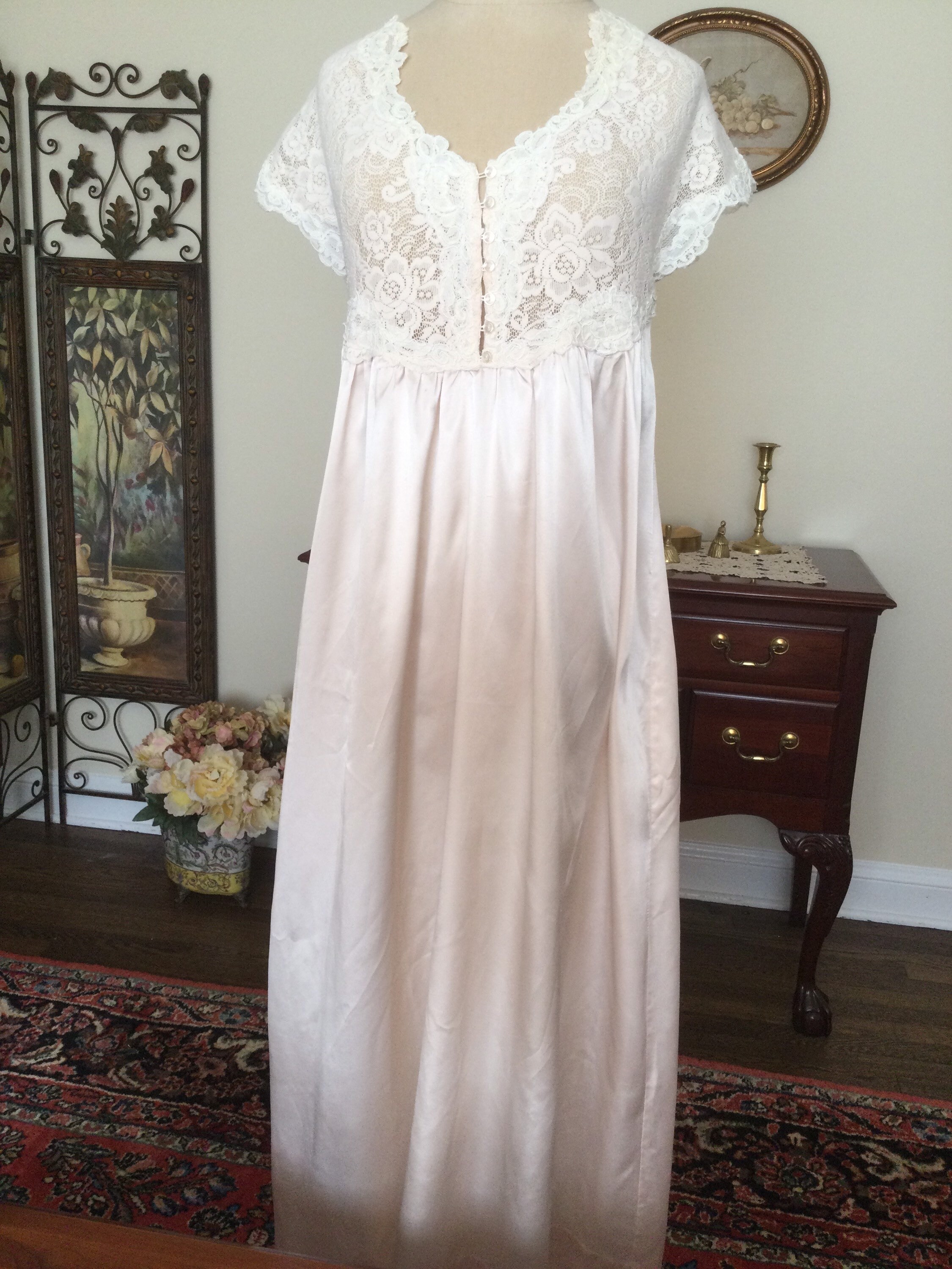 Seventies Satin and Lace is It Ivory, or is It Pink It Depends on the ...