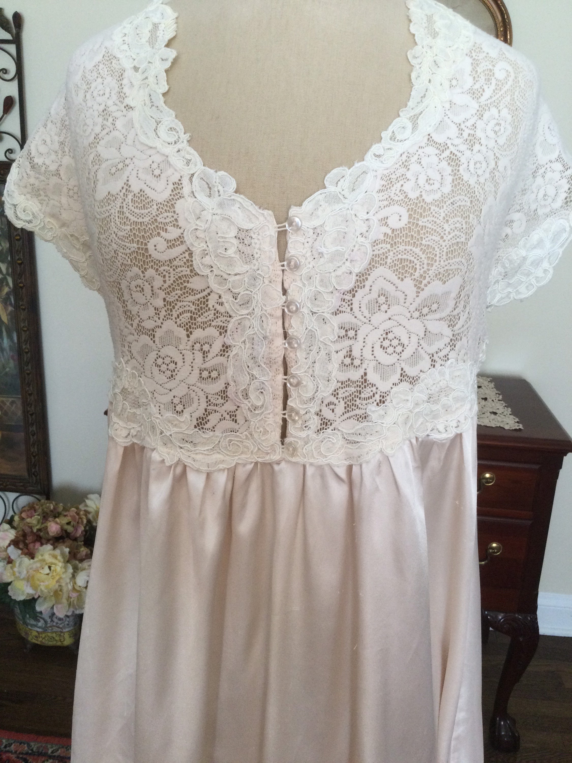 Seventies Satin and Lace is It Ivory, or is It Pink It Depends on the ...